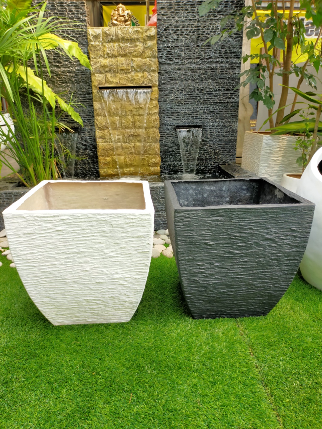 REX FP01 Black Fiberglass Flower Pot Pasu Bunga Garden Taman Plant ...