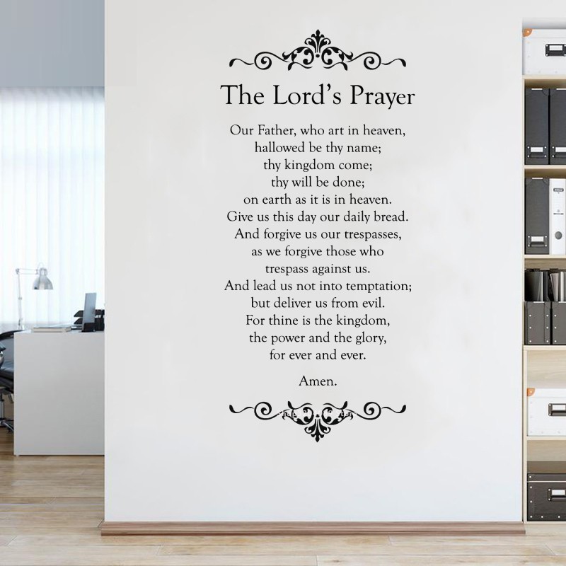 Lords Prayer Wall Sticker Bible Verse Art Mural Lord Vinyl Decal God ...