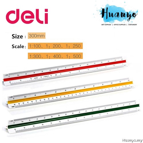 Deli High Precision Drawing Scale Ruler 30cm | Shopee Malaysia
