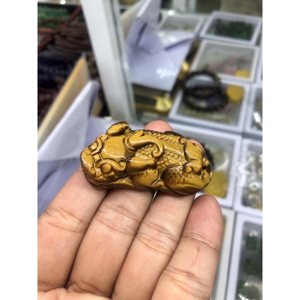 Feng Shui dragon scale Pixiu pendant with tiger's eye stone | Shopee ...