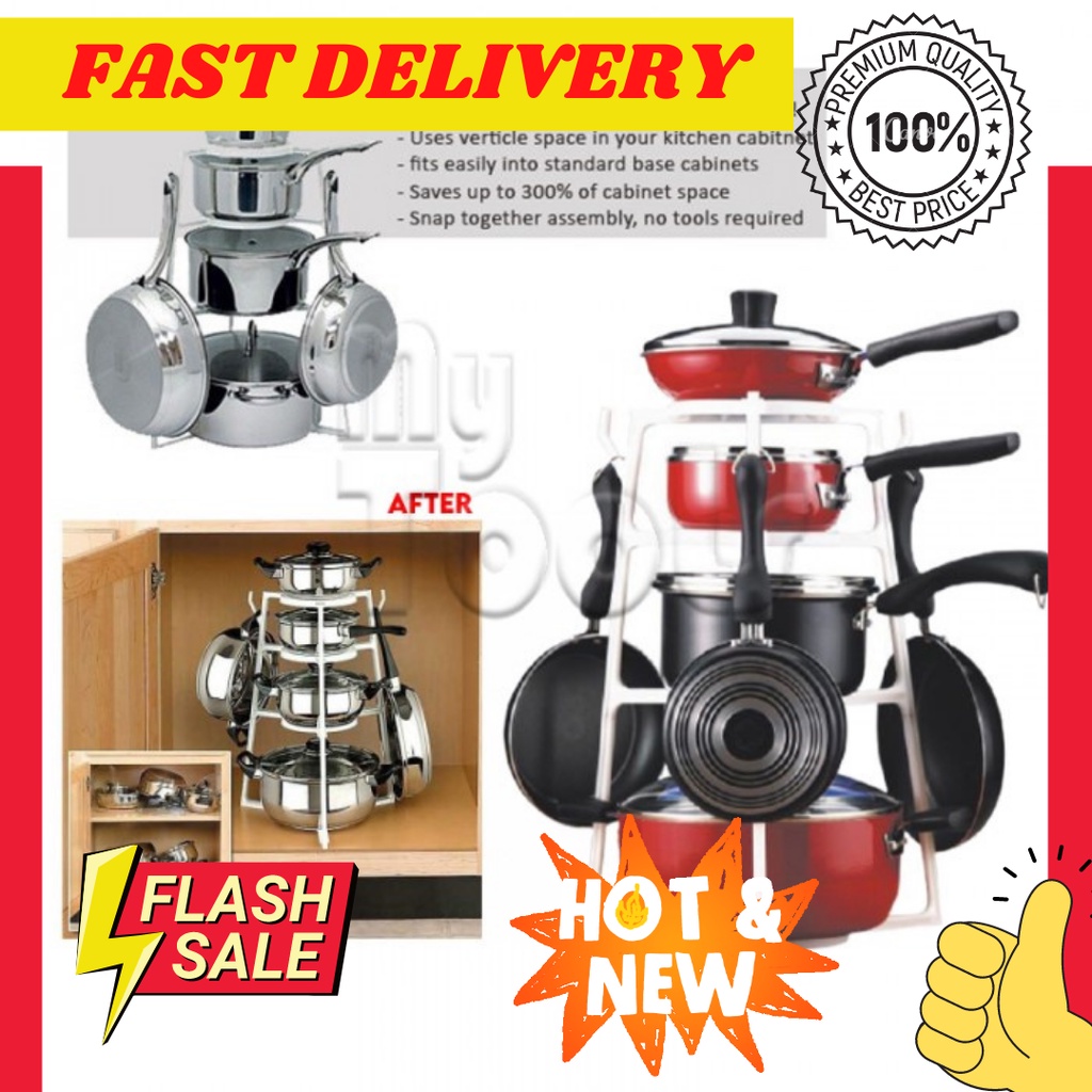 🔥READY STOCK🔥 Pantree Pots And Pans Organizer Pan Tree - TEMPAT RAK ...