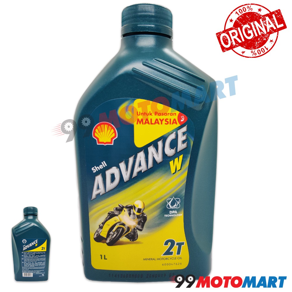 Shell 2T Original 1L Advance W2T W 1L Genuine Wangi 4T Solvent Free Lc135 Ex5 Wave JASO FB ...