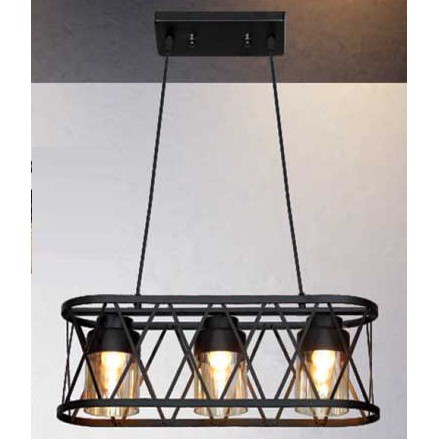 Drop light set of 3 iron frames for cafe decoration (With led bulbs ...
