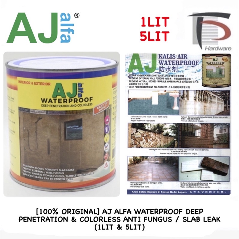 [100% ORIGINAL] AJ ALFA WATERPROOF PAINT DEEP PENETRATION & COLORLESS ANTI FUNGUS / SLAB LEAK ...