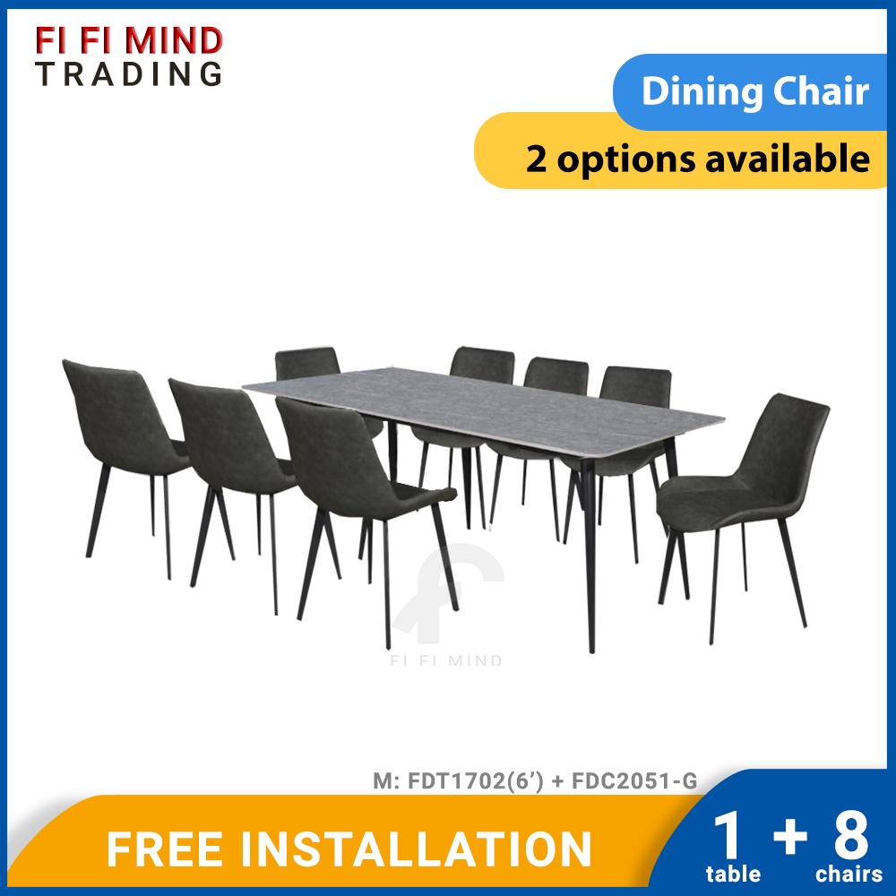 Matte 8 Seater Sintered Stone Dining Table Set/ Ceramic Dining Set/ Set ...