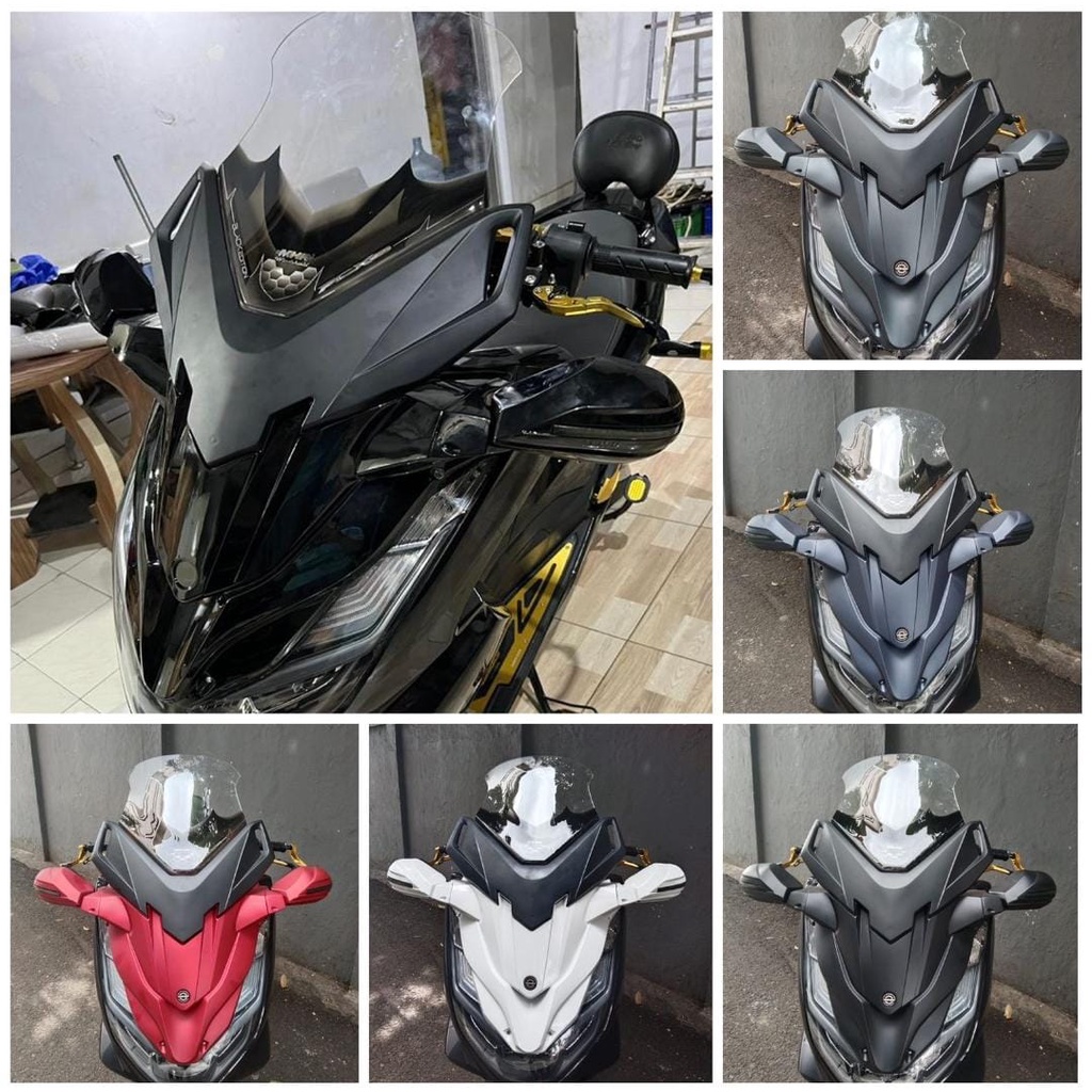 MHR PCX 160 FRONT SHIELD - HEAD LAMP COVER SET PLUS FOLDING MIRROR MHR ...
