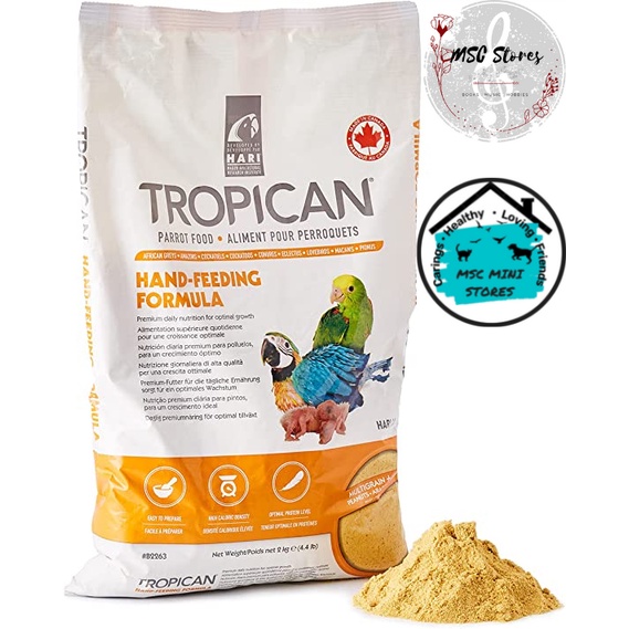 Tropican Hand-Feeding Formula - 2 kg (4.4 lb) / Parrot Milk | Shopee ...