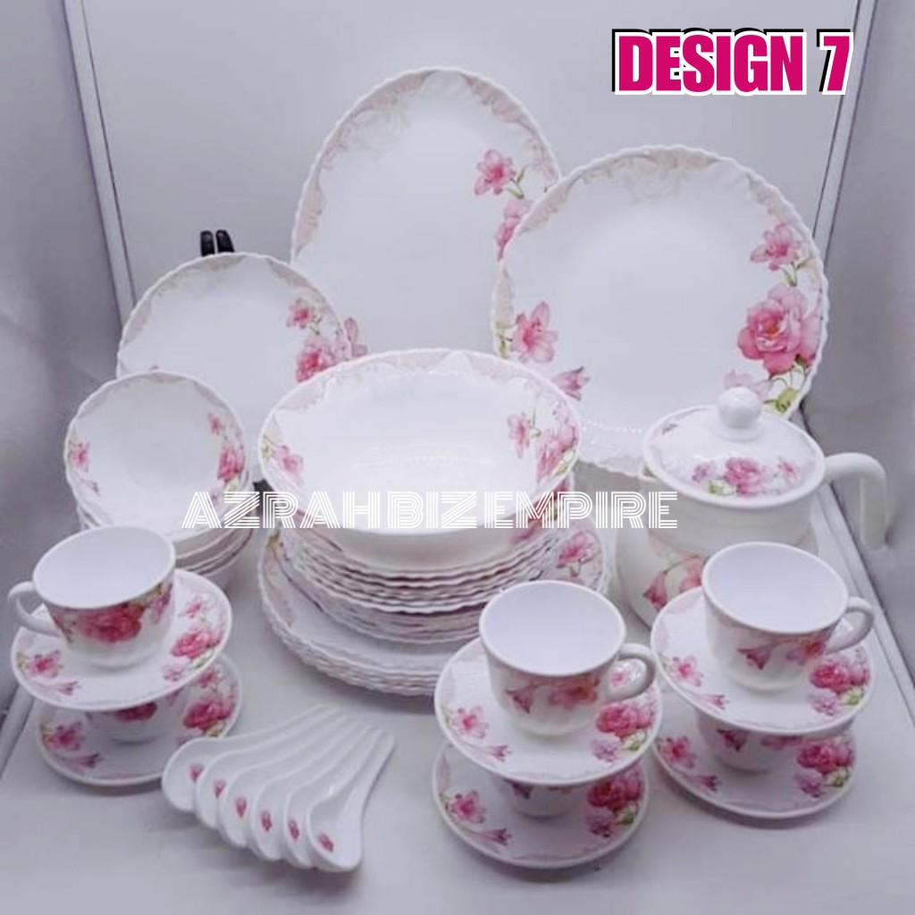 🔥NEW DESIGN! 46PCS OPAL DINNER SET PREMIUM OPALWARE / SET PINGGAN MAKAN ...
