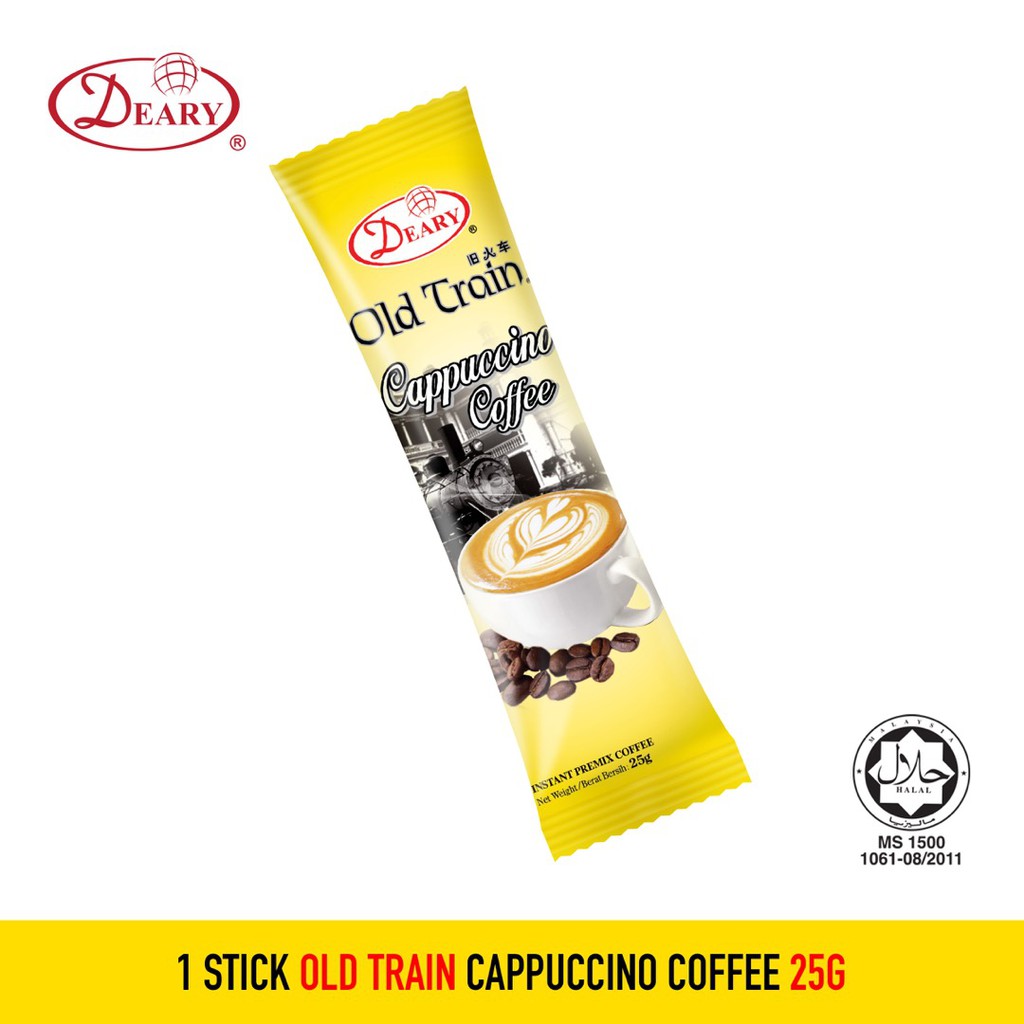 Deary Old Train Instant Premix 3-In-1 Cappuccino White Coffee (25g x 1 ...