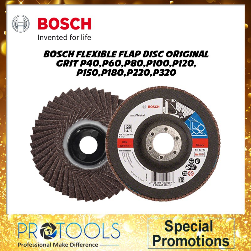 Bosch Flexible Flap Disc 100mm (Metal) Suitable for Angle Grinder [ P40 ...