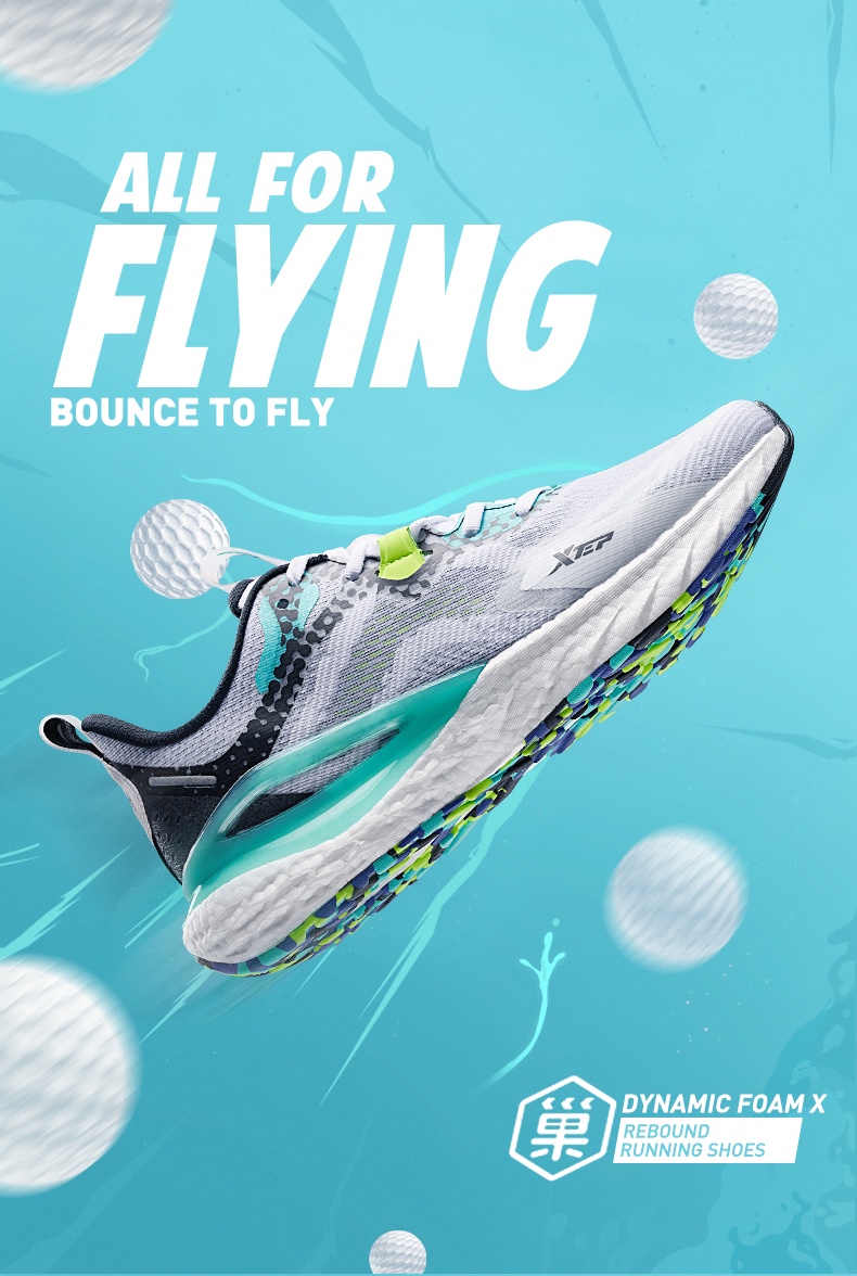 Xtep Dynamic Foam Men Running Shoes Lightweight Shock-Absorbing Casual ...