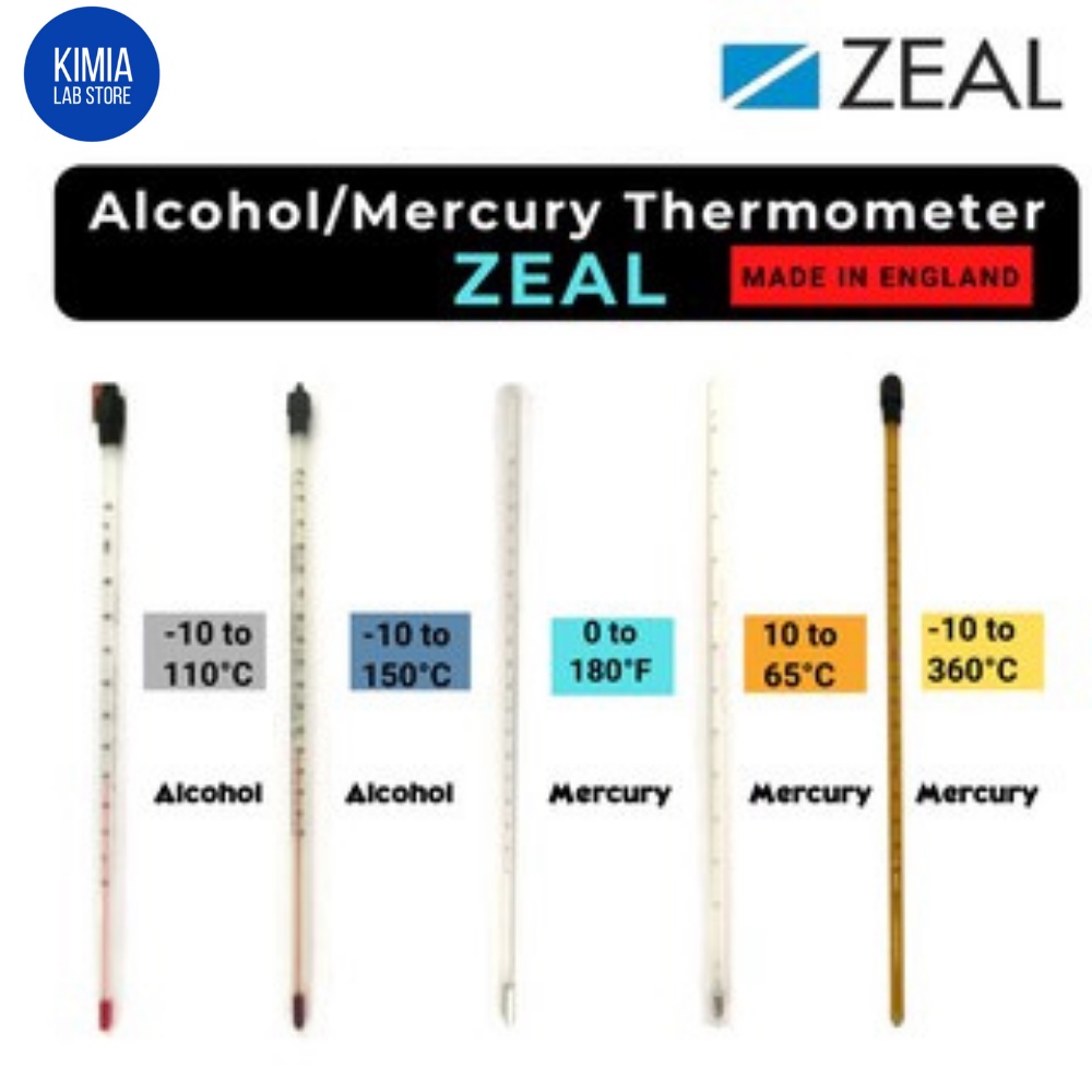 ZEAL Thermometer Lab Clinical Analytical Use Liquid Use [Alcohol ...