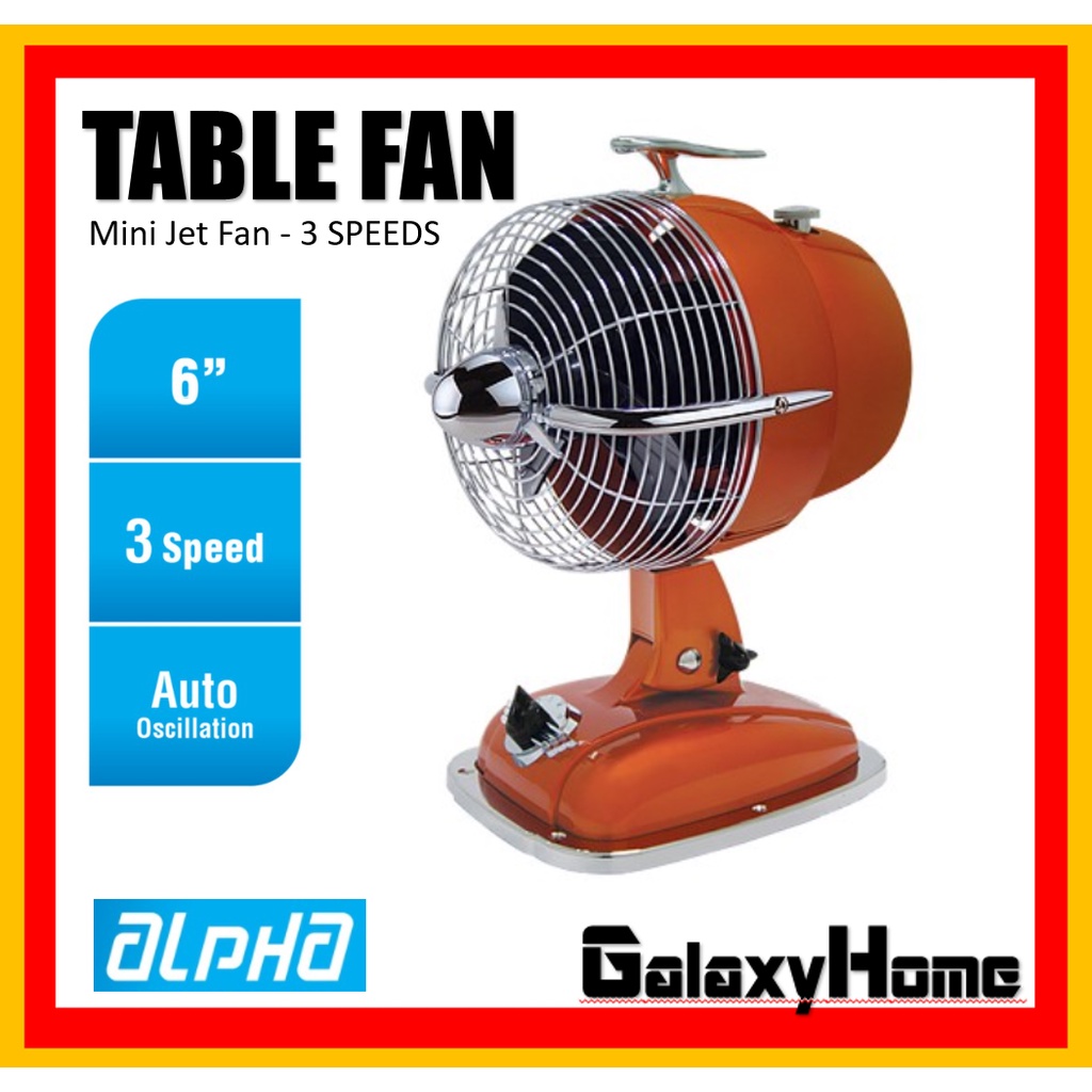 ALPHA AlphaFan - Mini Jet Fan 6 Inch Table Fan with 3 Blades (3 Speed ...