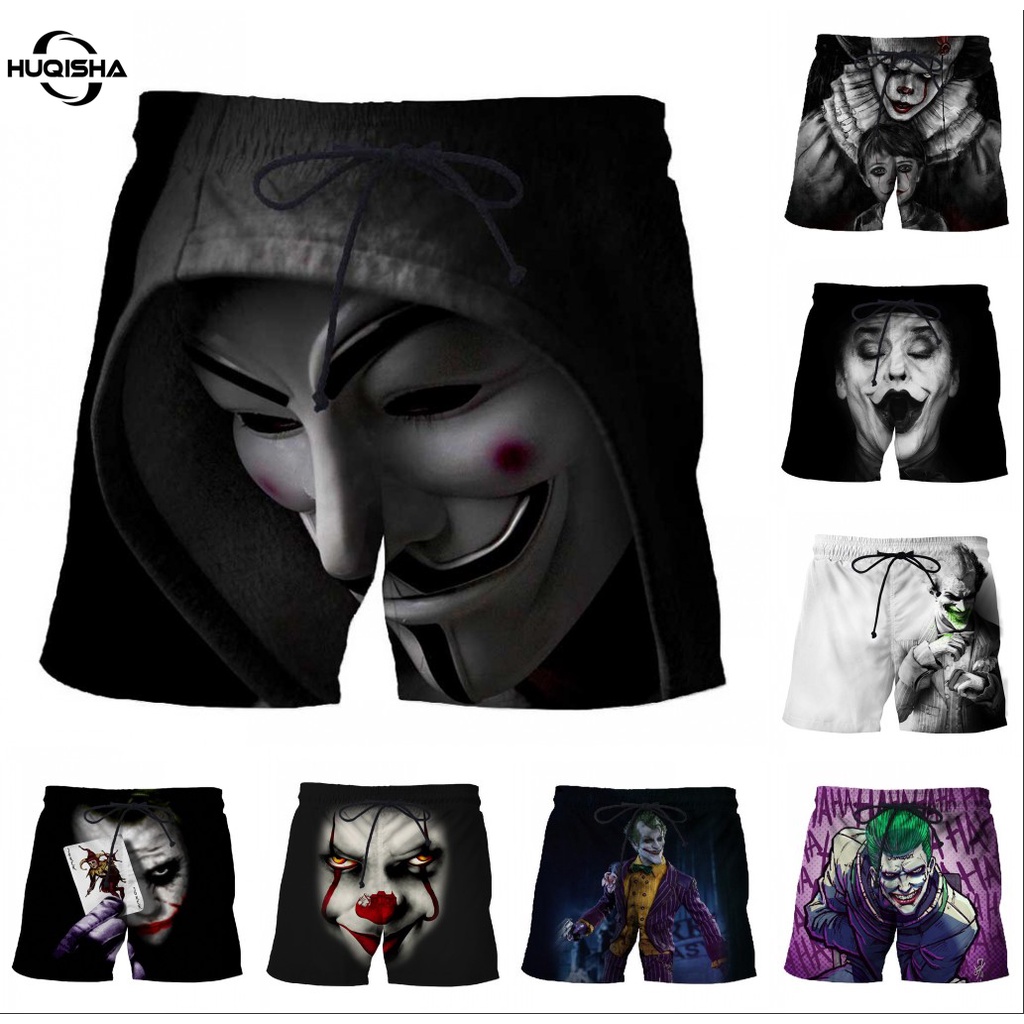 New Funny Joker Face 3D Printed Street Wear Hip Hop Clown Men Summer ...
