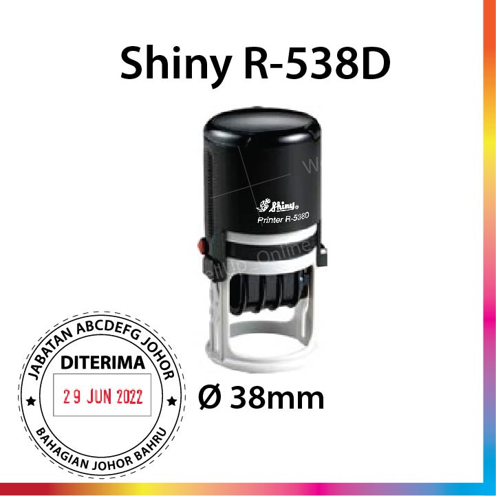 Shiny - R series (Round) with Date (Chop) Rubber Stamp R-517D/R-524D/R-532D/R542-T12 | Shopee ...