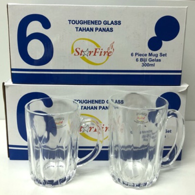 1pc 255ml/ 300ml/ 360ml Toughened Glass Mug/ Gelas Teh Teh Tarik Teh ...