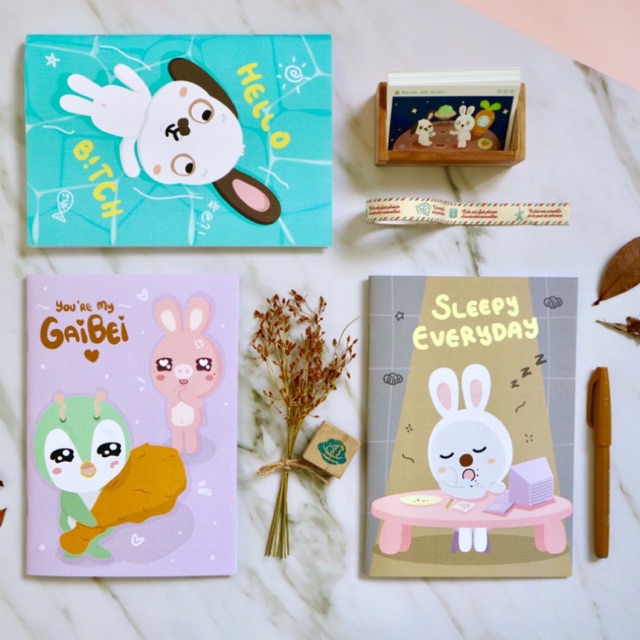 Handmade Grid/Dotted Paper Notebook Diary Journal Memo Doodle Cute ...