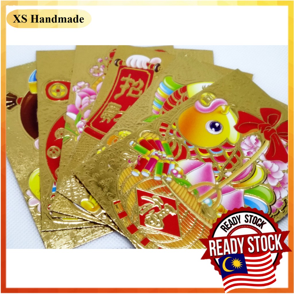 【Local Ready Stock】12pcs Chinese New Year Short Red Packet Angpao Pack ...