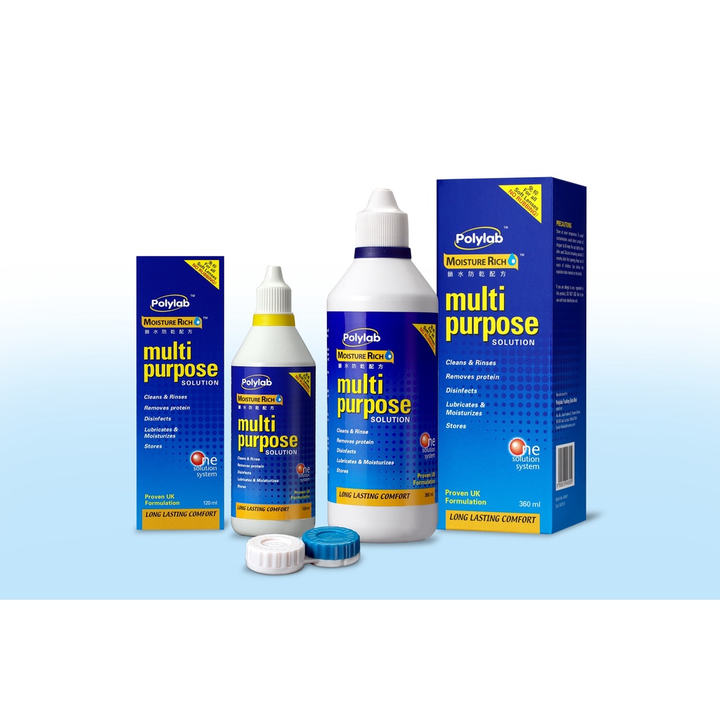 POLYLAB MULTIPURPOSE LENS SOLUTION 100ML/360ML/360+100ML (EXP:02/2027 ...