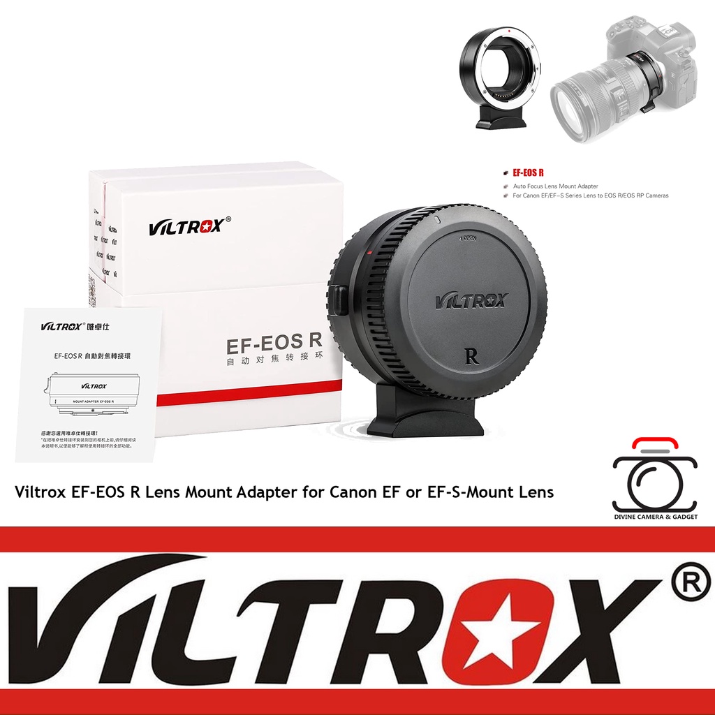 Viltrox EF-EOS R Lens Mount Adapter for Canon EF or EF-S-Mount Lens to ...