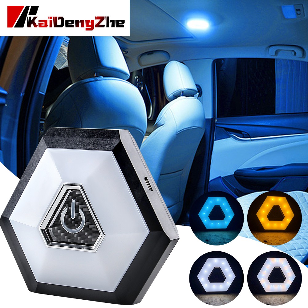 1 Set 4-Color Car Interior Reading Light 33 LED Night Light USB ...