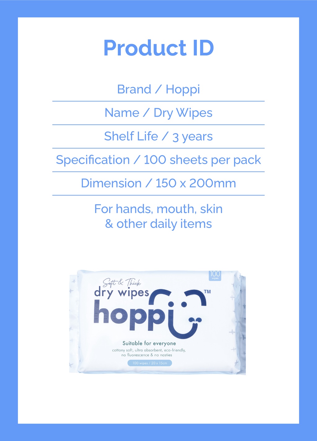 Hoppi Premium Cleaning Dry Wipes (100 Sheets x 1 Pack) | Shopee Malaysia