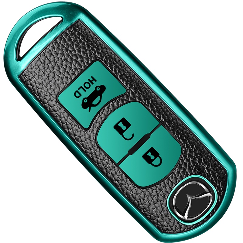 Leather+TPU All-Inclusive Car Remote Key Cover Case Fob for Mazda 2 3 5 ...