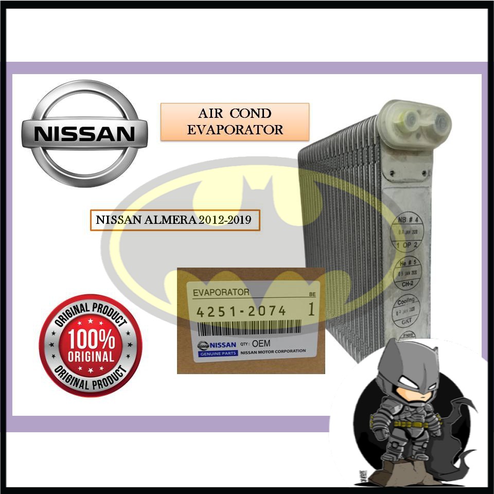 ORIGINAL NISSAN ALMERA (ORIGINAL BRAND) 2012-2019 -AIR COND EVAPORATOR (RCC-0020) COOLING COIL ...