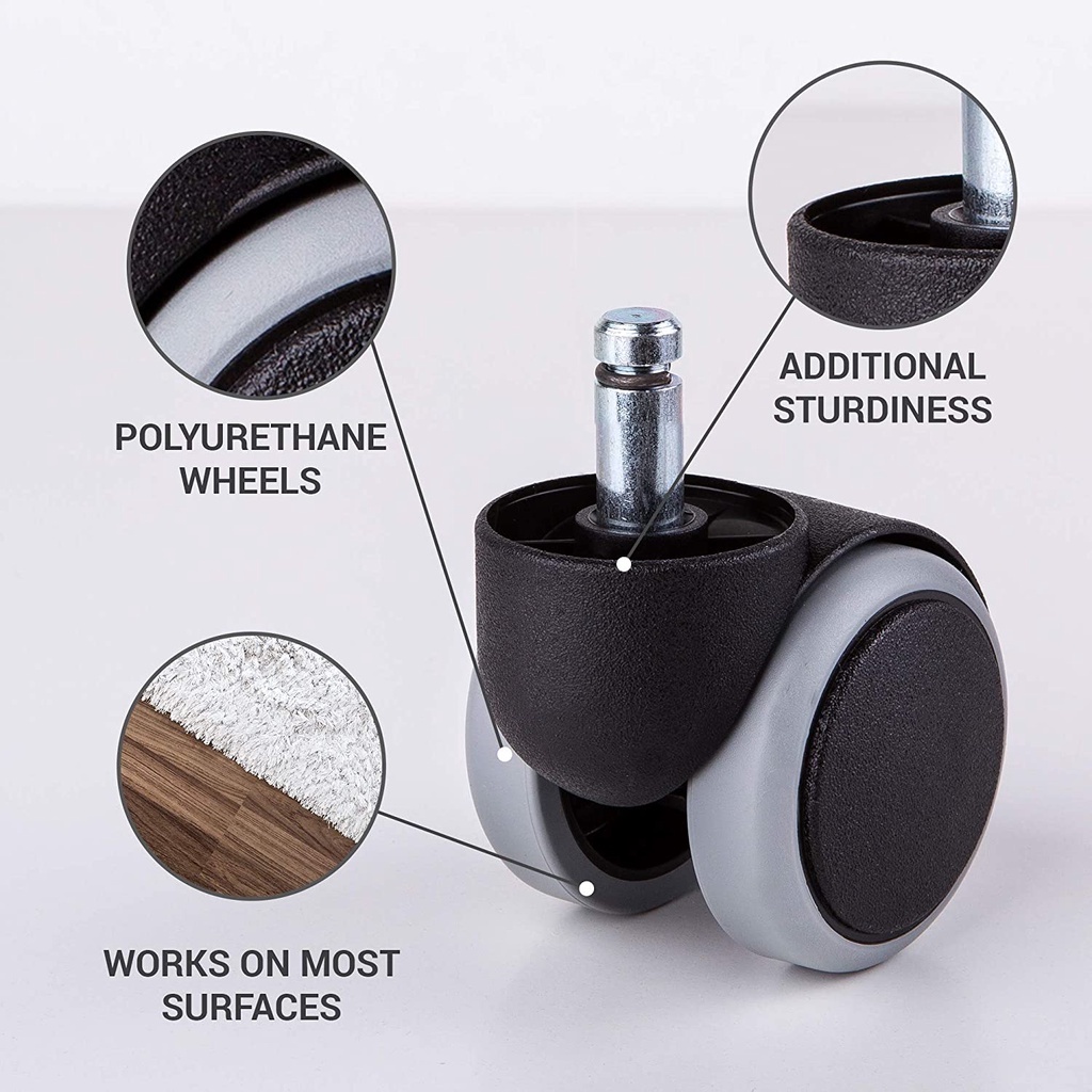 Office Chair Roller Replacement Set of 5 Heavy Duty Game Chair Caster ...