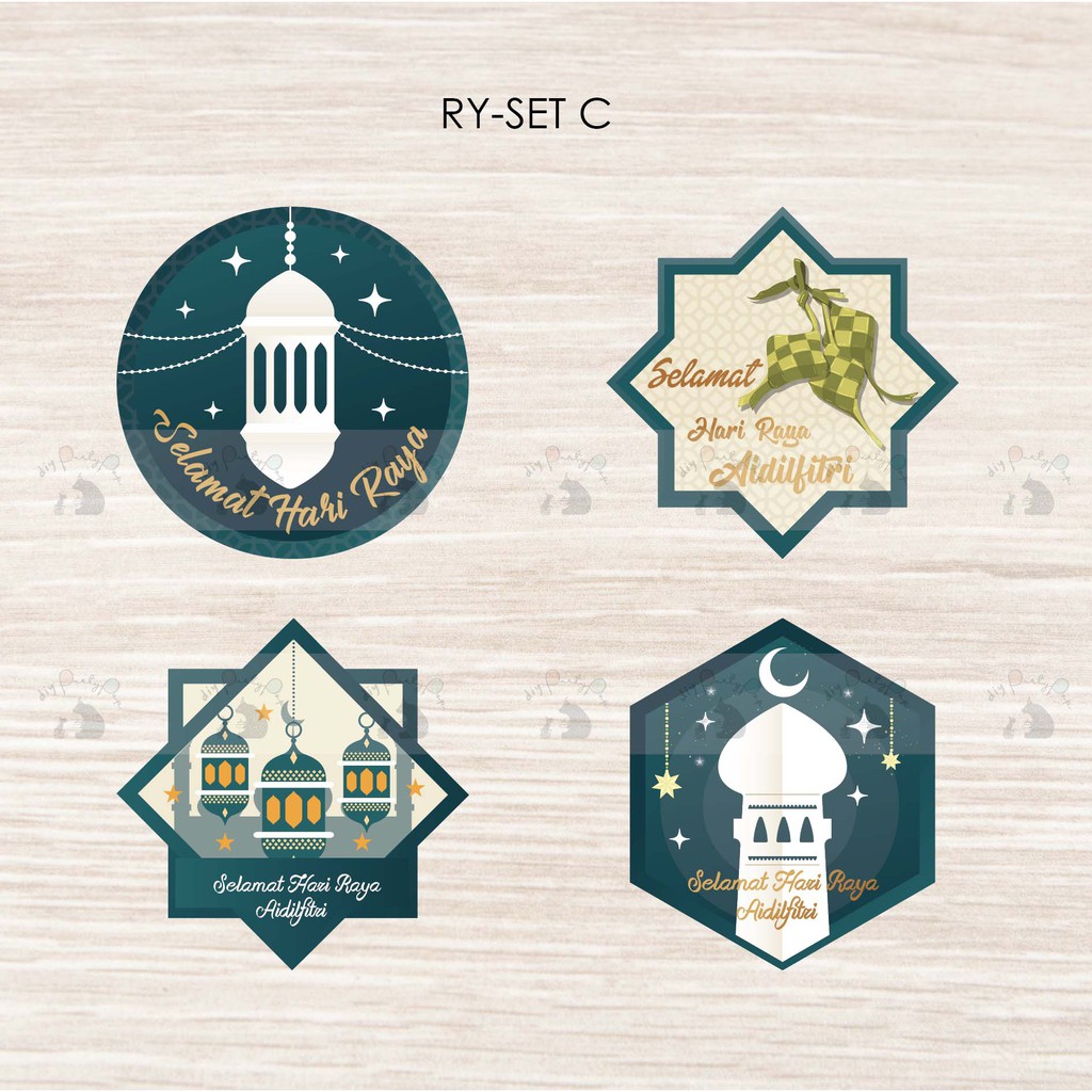 【Waterproof】Hari Raya PVC Sticker / Set C Ready Design / Hari Raya ...