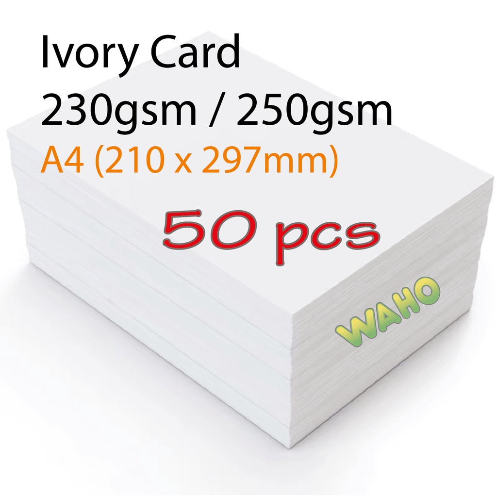 A4 Finest Ivory Card 230gsm / 250gsm Digital Print Card / White Card 50 ...