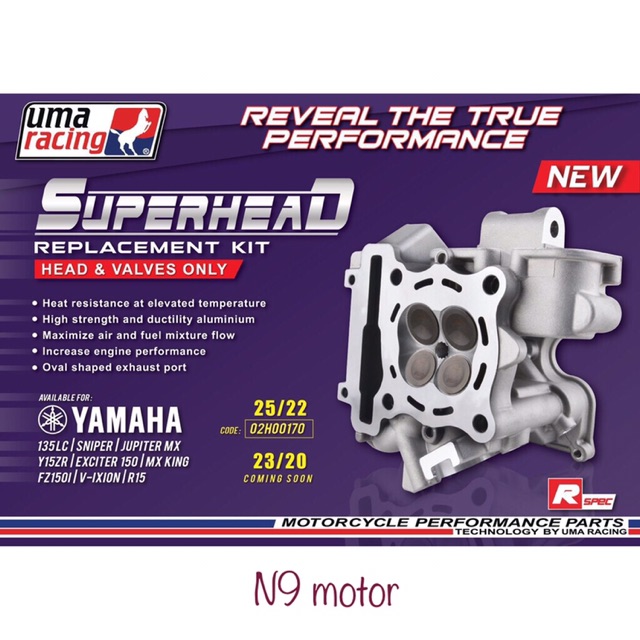 UMA SUPERHEAD REPLACEMENT KIT Y15ZR / MX KING / SNIPER / EXCITER ...