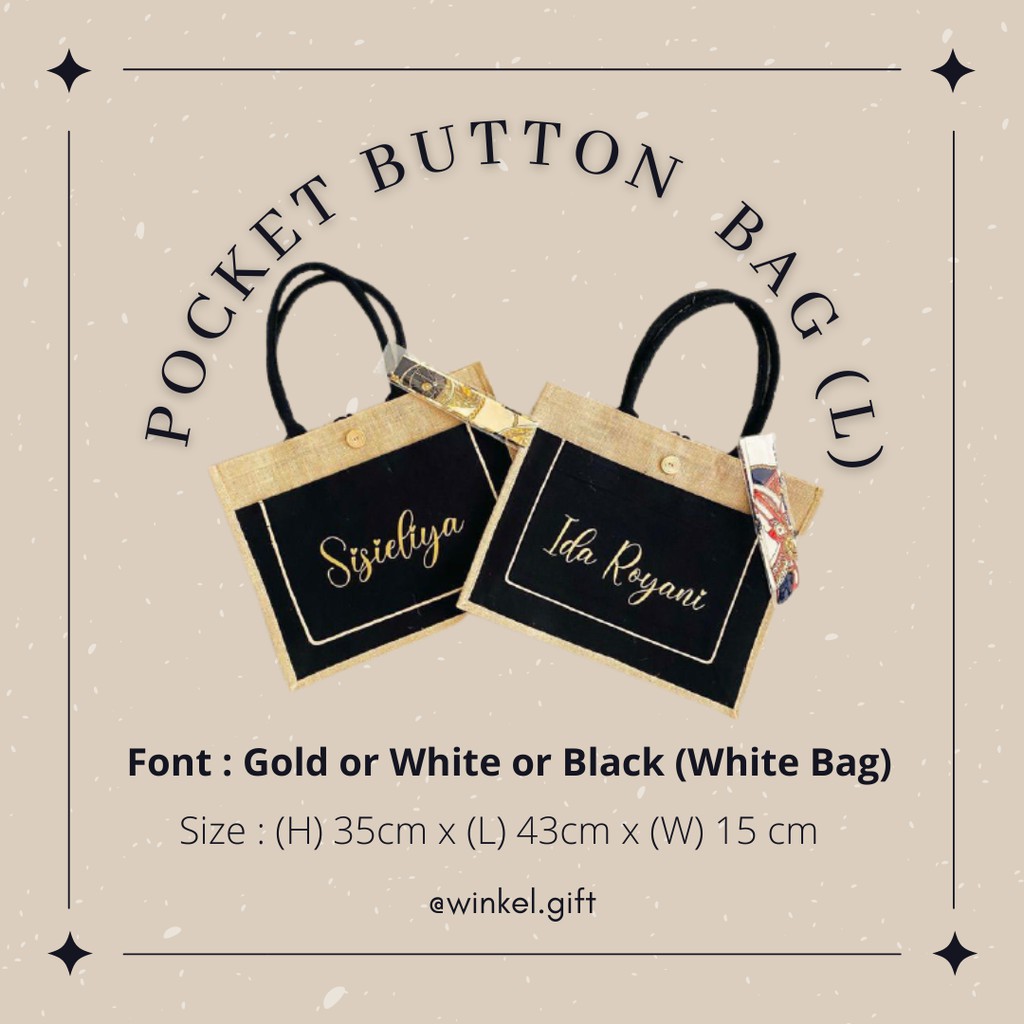 Pocket Button Bag Large (customize) | Shopee Malaysia