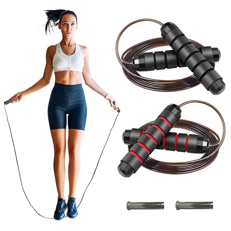 420g/180g Adjustable Jump Rope Tangle-Free Rapid Speed Jumping Rope Cable with Ball Bearings ...