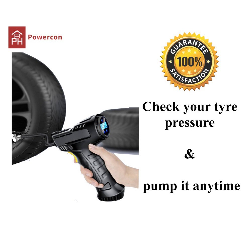 🔥[ READY STOCK ]🔥LOCAL 120W Portable Car Tyre Pumper Rechargeable ...