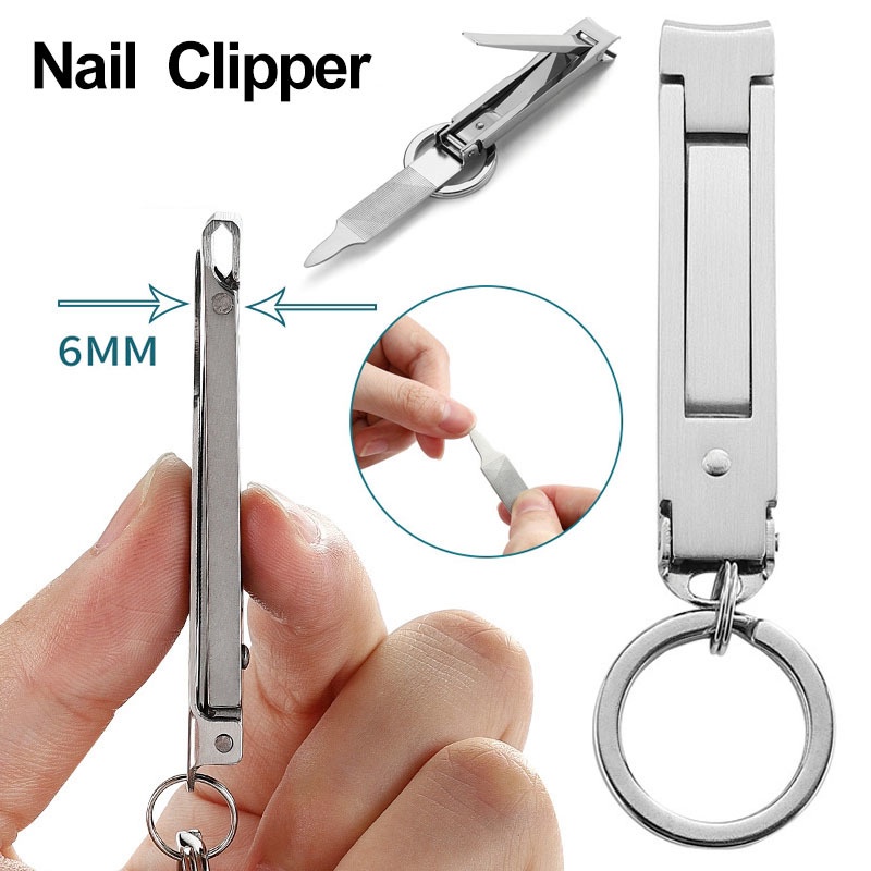 Portable Folding Nail Clippers Stainless Steel Nail Cutter Clippers ...