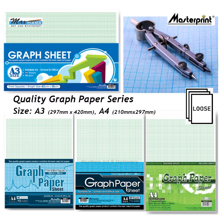 (Maxmara Art) Masterprint Quality Graph Paper Series Loose Sheets ...