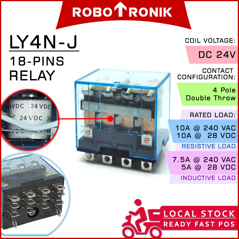 Relay MY2 MY3 MY4 LY2 LY3 LY4 MK2 MK3 (12V 24V 48V 110V 220V 240V) AC DC DPDT 4PDT ...
