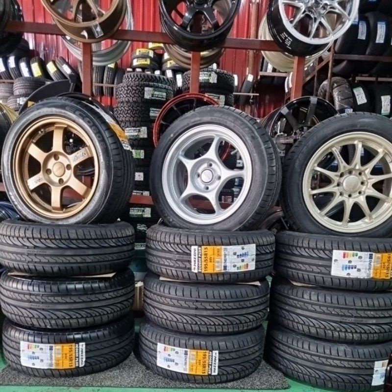 RIM BARU SET-15×7jj CE28/TE37/RPO1/SSR SIAP SEKALI TAYAR BARU(SET ...