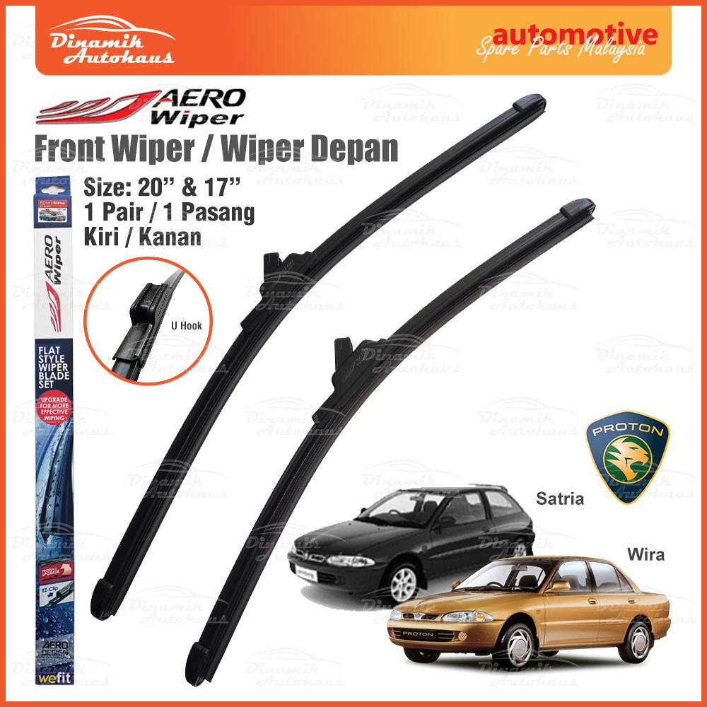 Proton Wira / Satria / Satria GTi Car Front Windscreen Flat Soft Wiper Size 20" & 17" Inch (1 ...