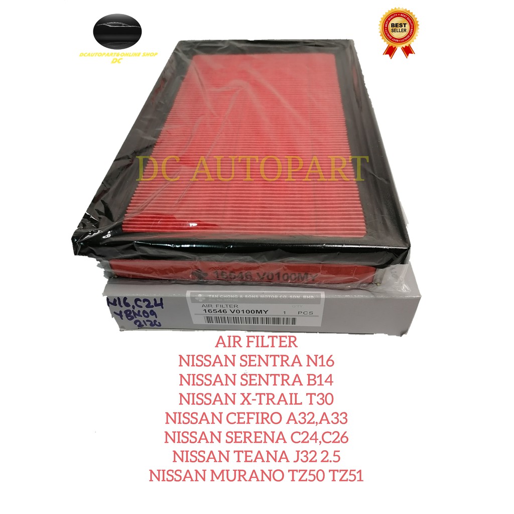 ORIGINAL NISSAN AIR FILTER TAN CHONG AIR FILTER SENTRA N16 B14 X-TRAIL ...
