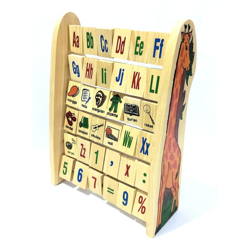 KAYU Wooden educational toys children's toys alphabet Giraffe alphabet ...
