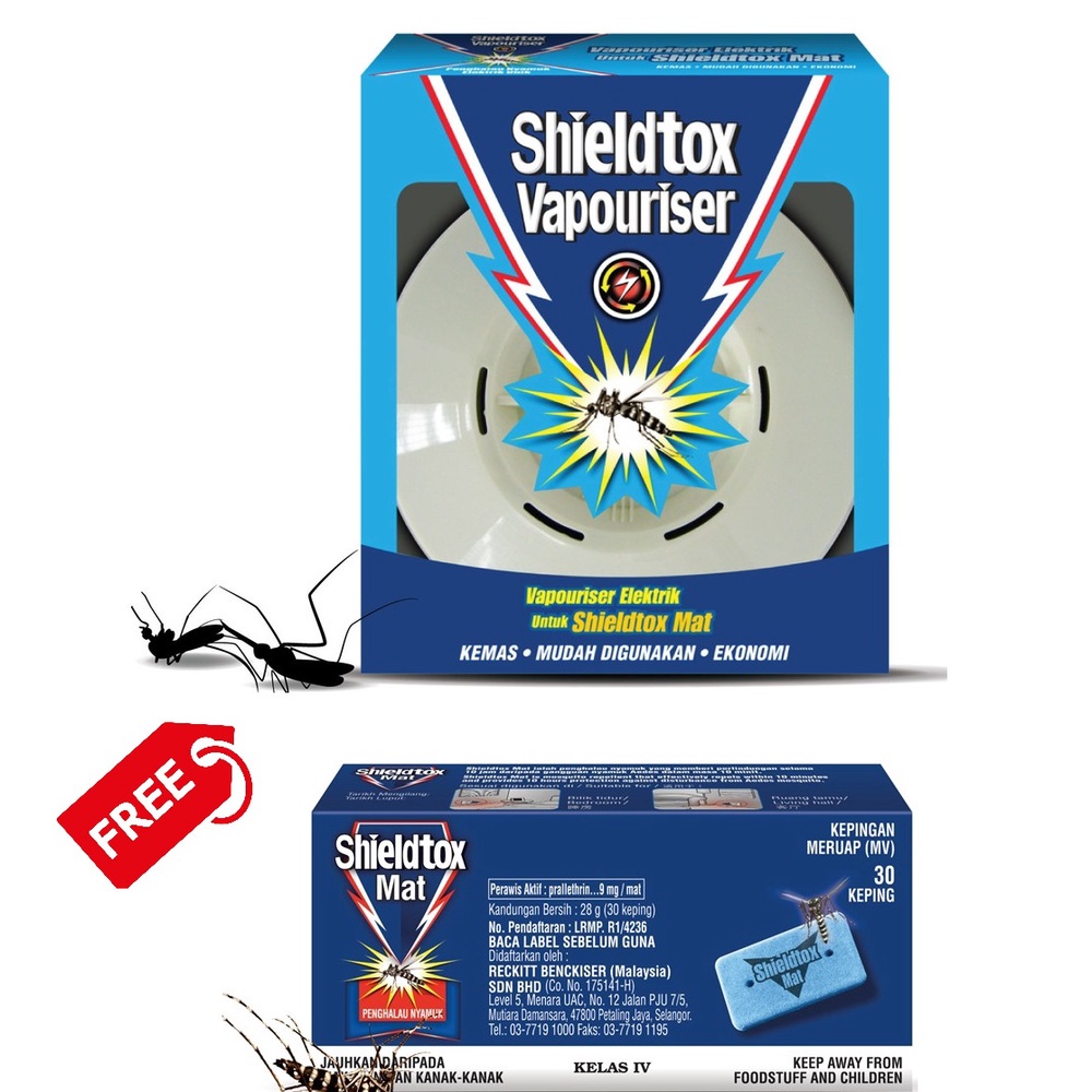 Shieldtox Corded Vapouriser with FREE Shieldtox Mat (30s) /Refill ...