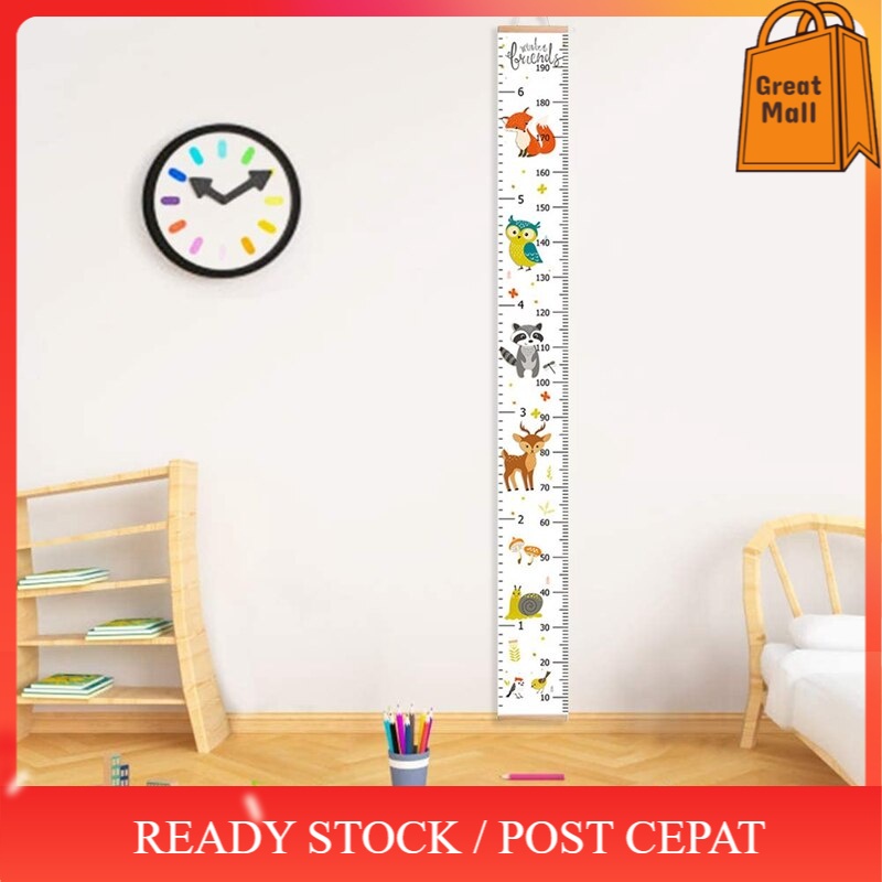 GreatMall Canvas Wall Growth Chart for Kids Wood Frame Height ...