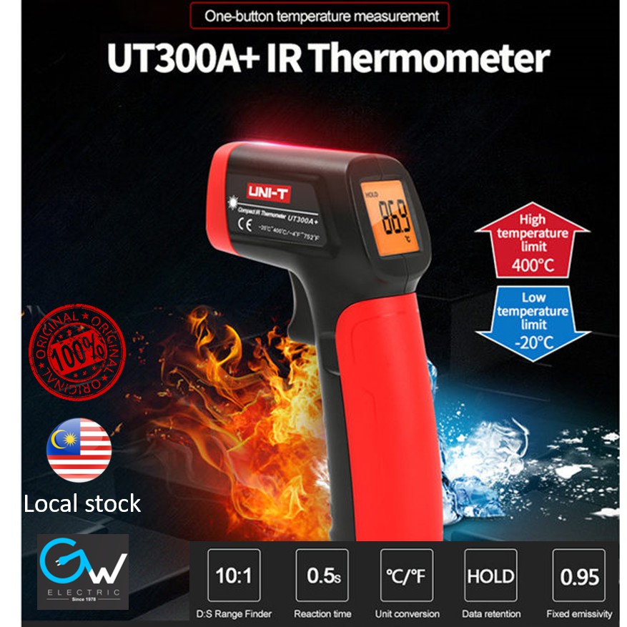 UNI-T UT300A+ UT300S Laser Infrared Thermometer Digital Industrial Non ...