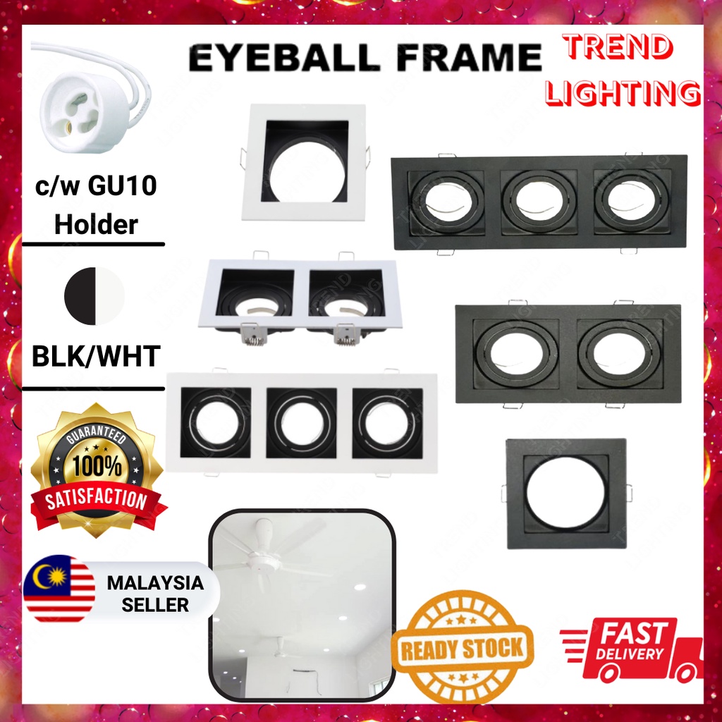 Led GU10 / MR16 Single Double Triple Eyeball Casing Downlight Spotlight ...