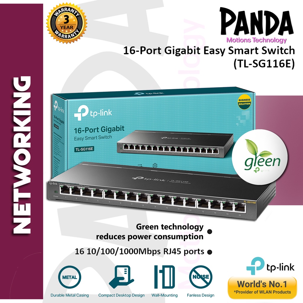 TP-Link 16-Port Gigabit Easy Smart Switch (TL-SG116E) | Shopee Malaysia
