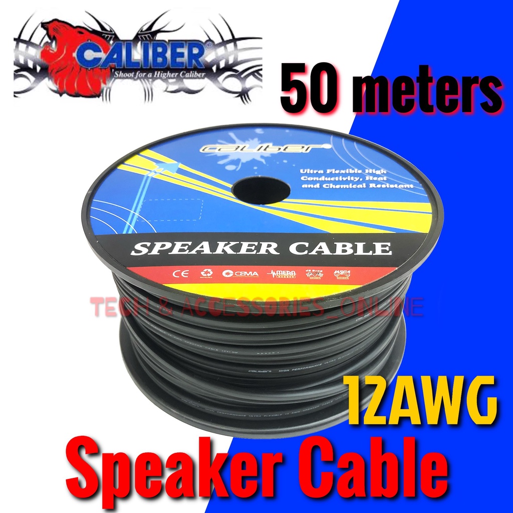 CALIBER 12AWG SPEAKER CABLE Tebal C-12SC 50M - 50 METERS | Shopee Malaysia