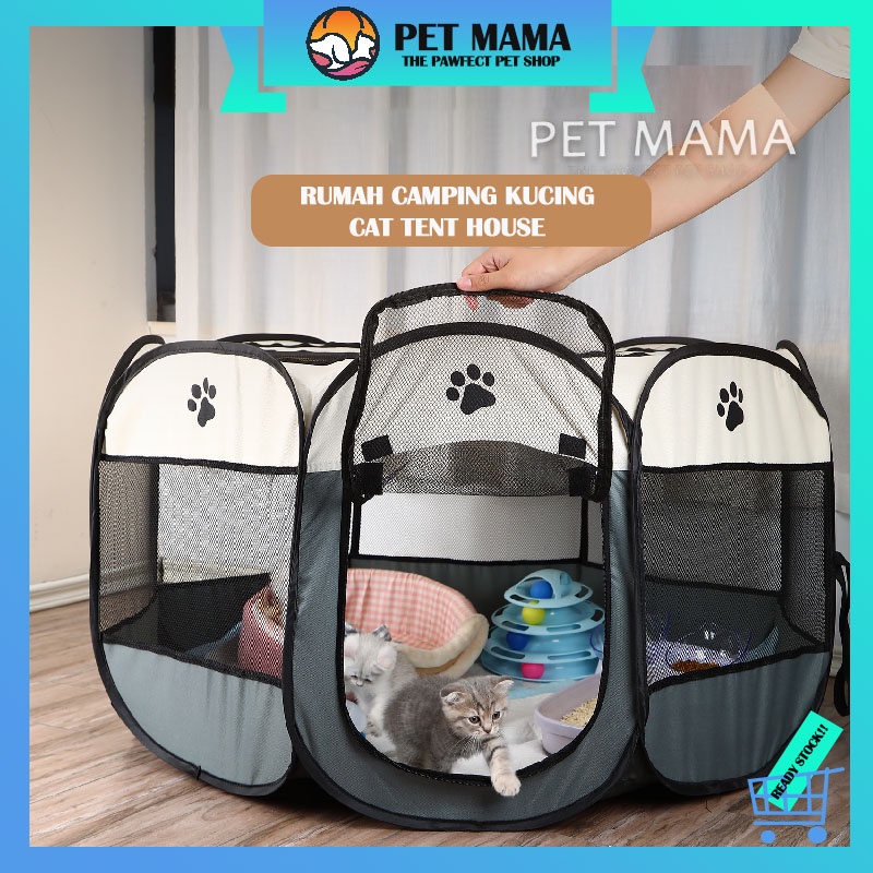 PETMAMA Cat Tent Rumah Kucing Cat House Cat Cage Portable Folding ...