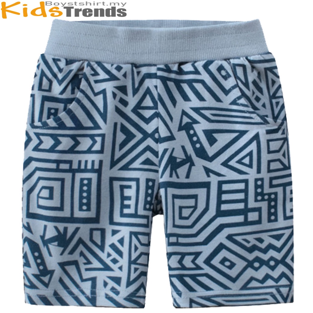 Printing Boys Shorts Pants Light Blue Cotton Girls Shorts Kids Children ...